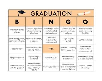 8 Graduation Bingo Cards for College Graduation Ceremonies - A Fun Game ...