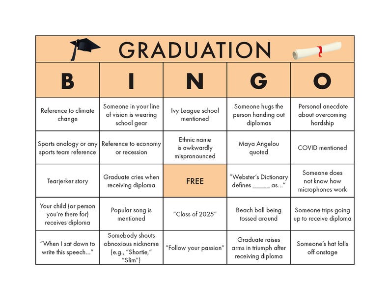 4 Graduation Bingo Cards for High School and Jr. High Graduation ...