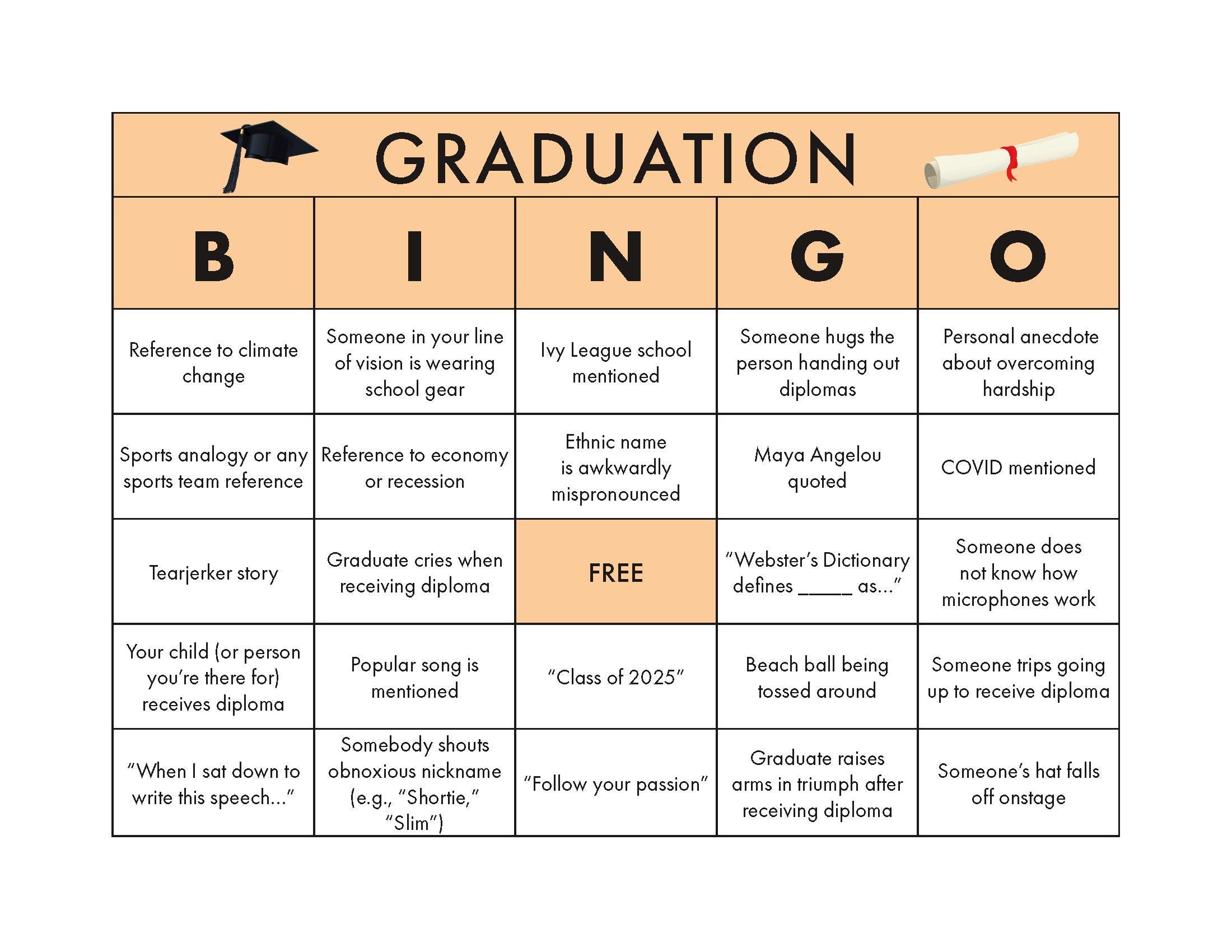 4 Graduation Bingo Cards for High School and Jr. High Graduation ...