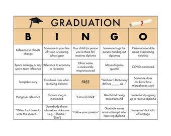 8 Graduation Bingo Cards for College Graduation Ceremonies - A Fun Game ...