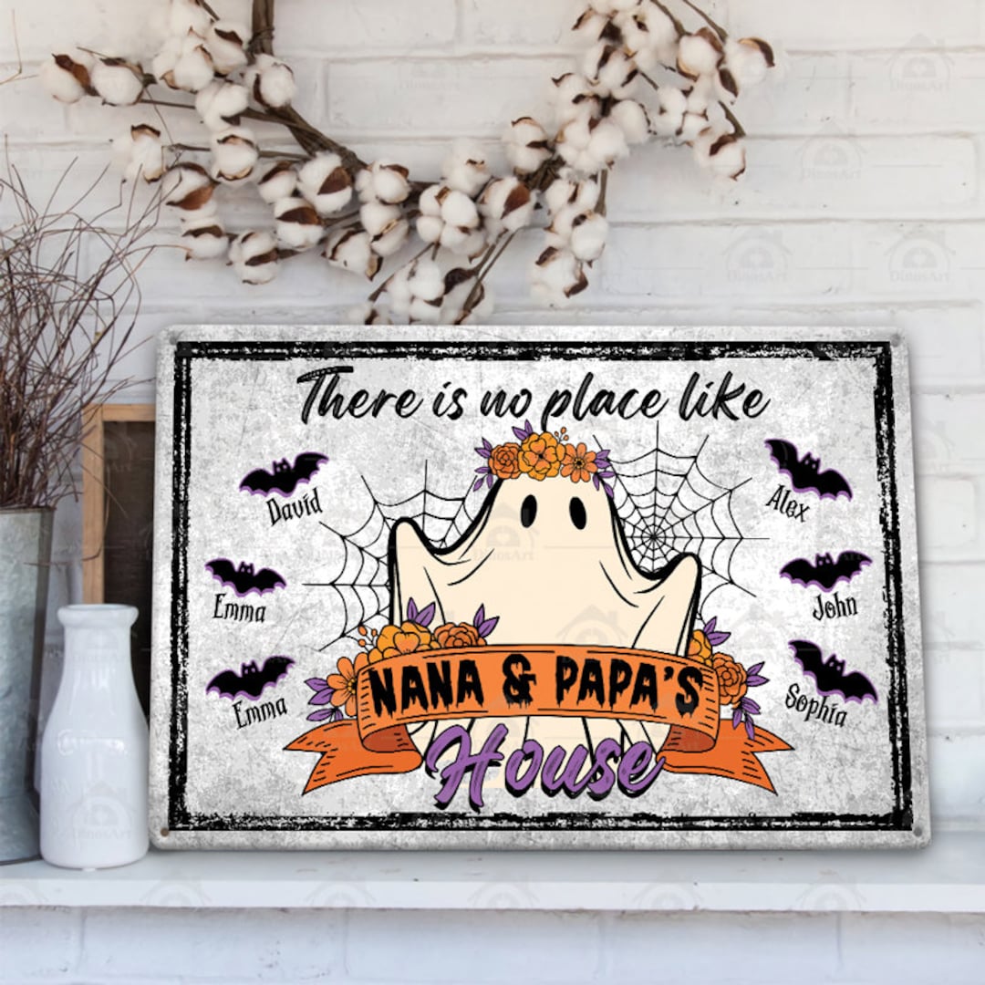 Halloween Door Sign, Halloween Welcome Sign, Halloween Metal Sign ...
