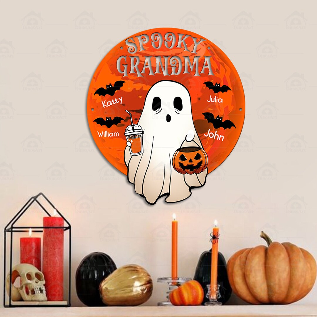 Mom Metal Sign, Gigi Garden Sign, Halloween Decor Mom Sign With Kids ...