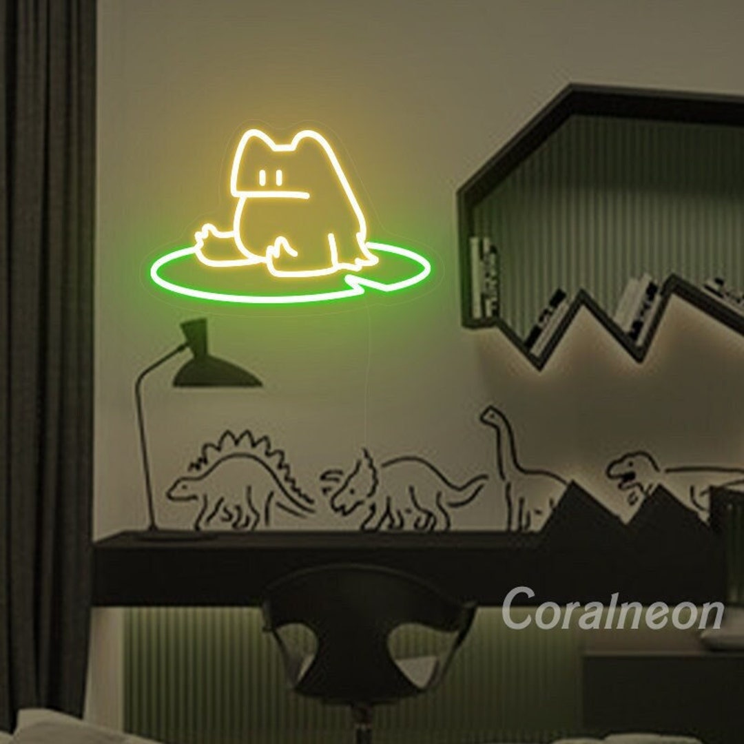 Frog on Leaf Custom Neon Sign Game Room Wall Art Kid Room - Etsy