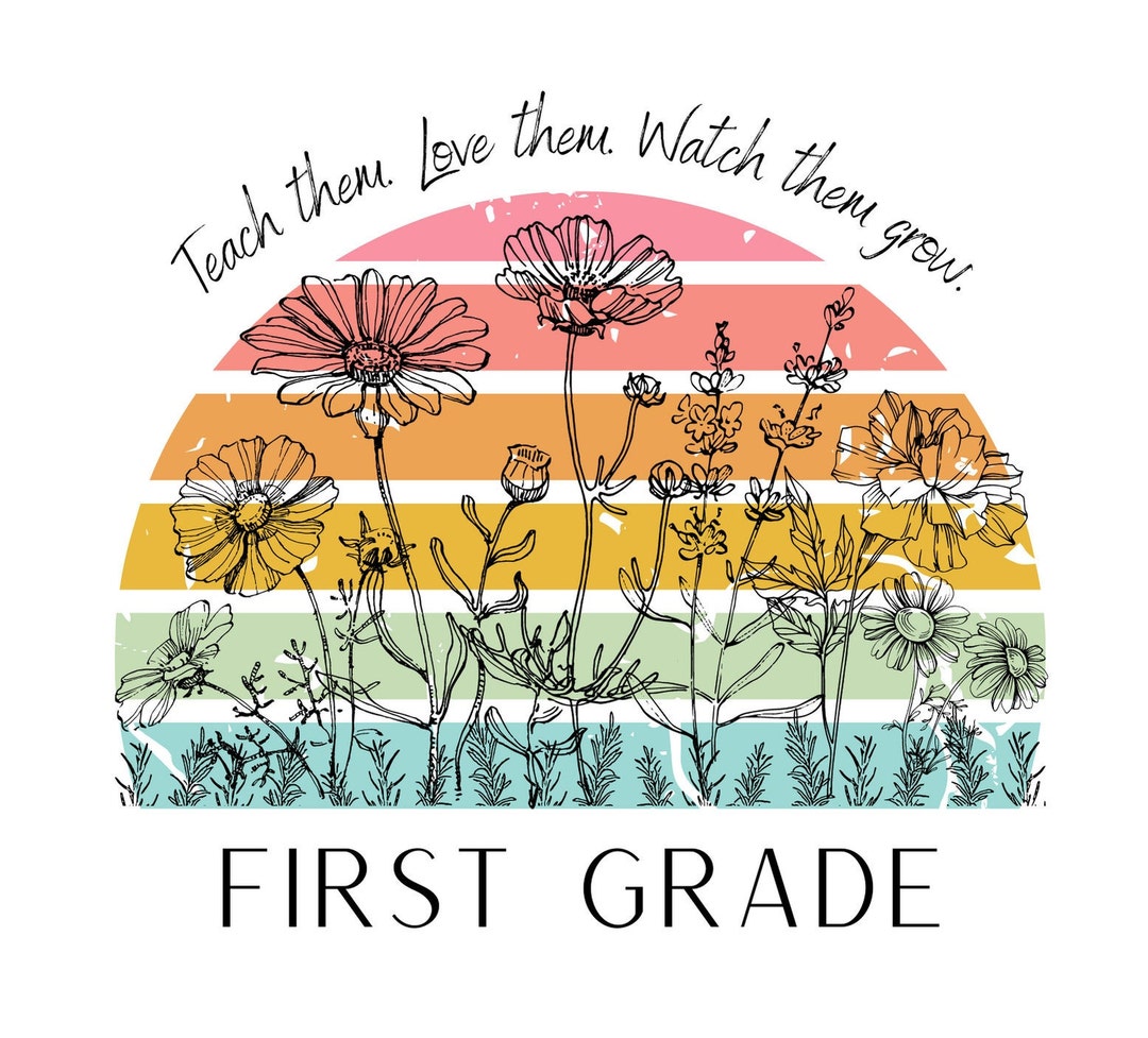 Boho Floral 1st Grade Digital Download - Etsy