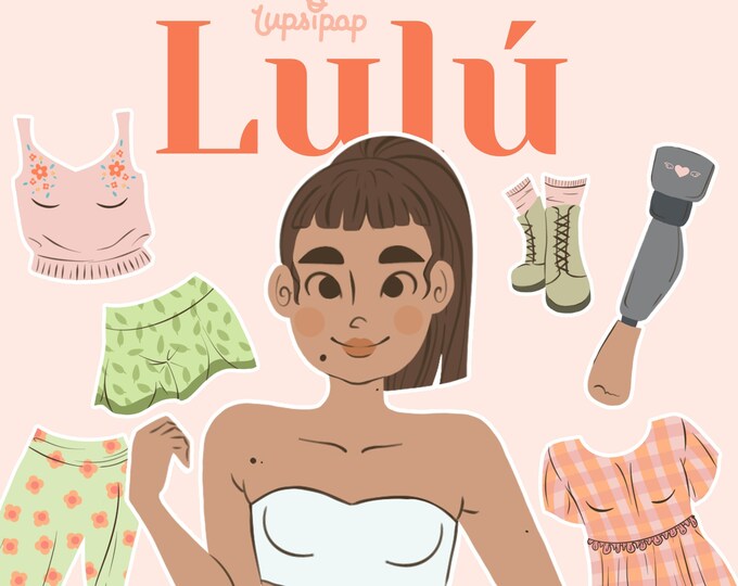Printable Paper Doll and Clothes - Paperdoll Lulú by Lupsipop - Etsy