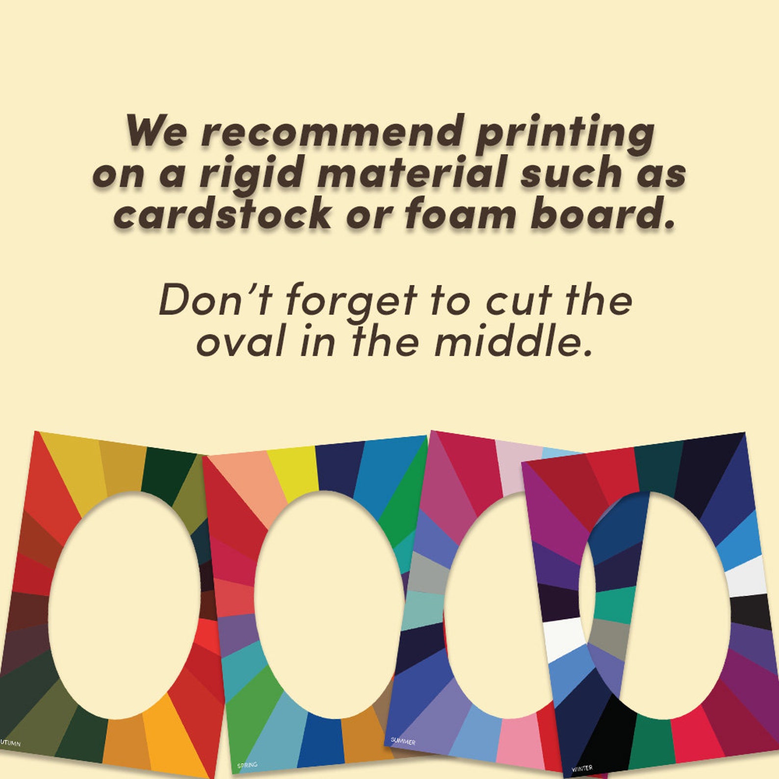 Seasonal Color Analysis Frames/18 Face Frames/digital and Printable/2 ...