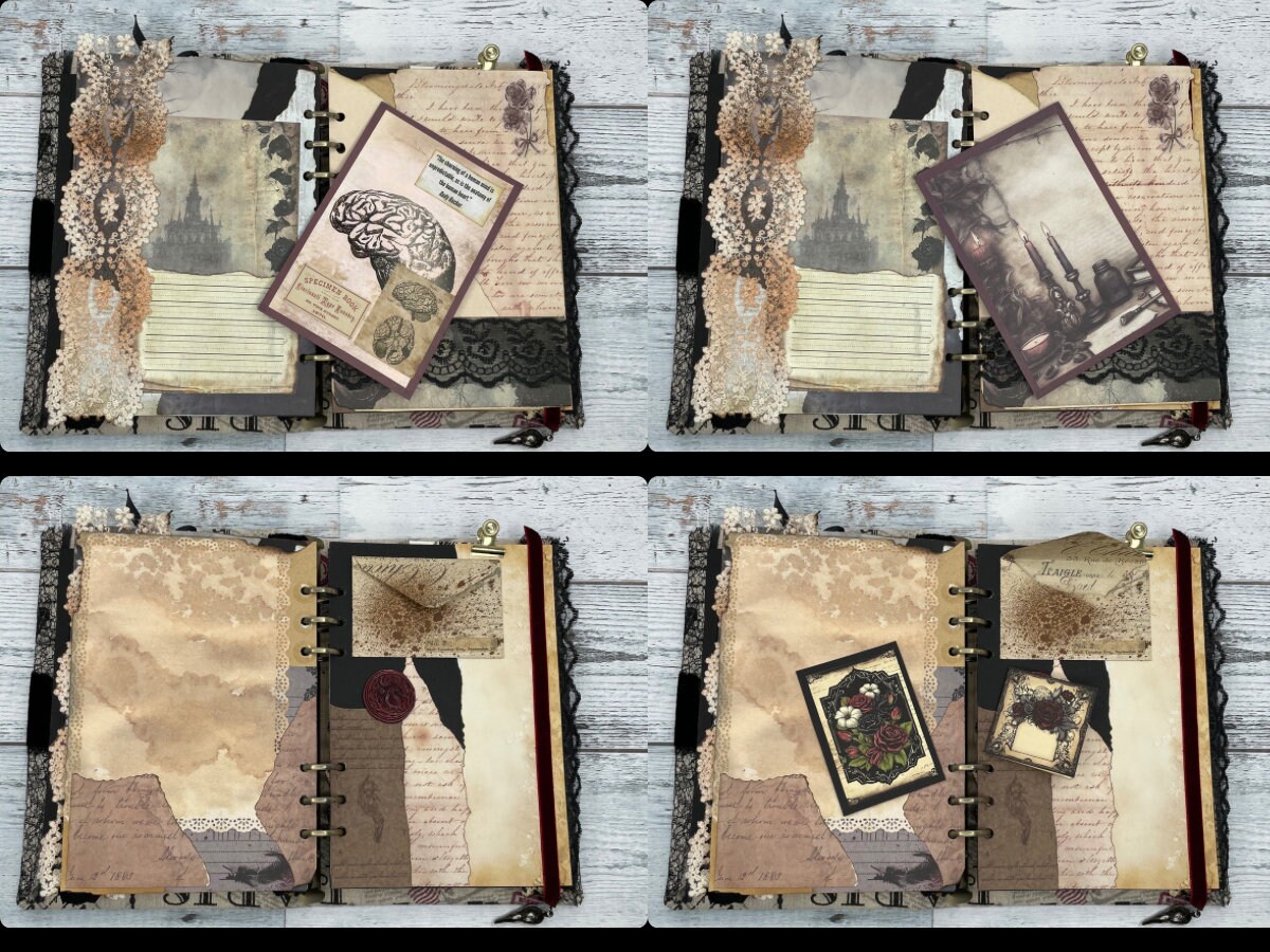 Gothic Anatomy Themed Junk Journal, Dark Magic Journal, Functional Junk ...