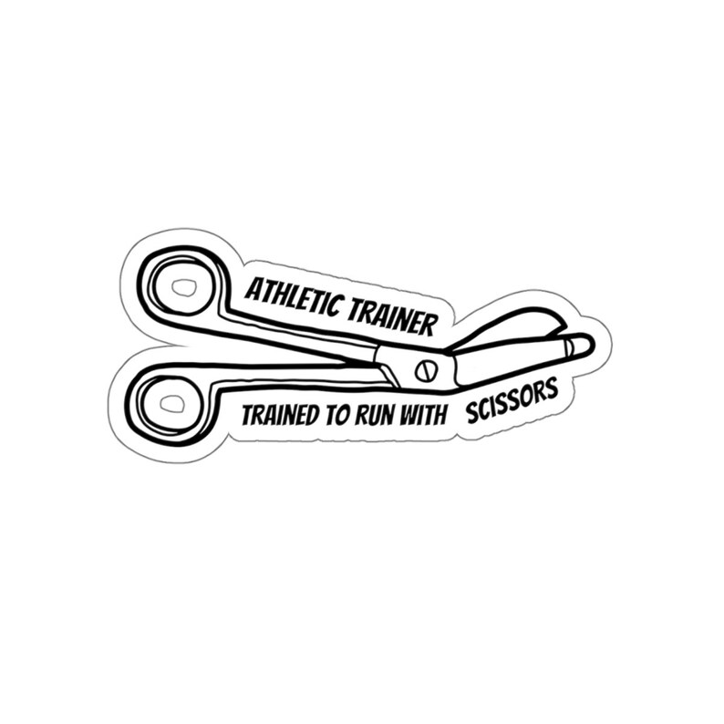 Trained to Run W/ Scissor Die-cut Stickers, Athletic Training Stickers ...