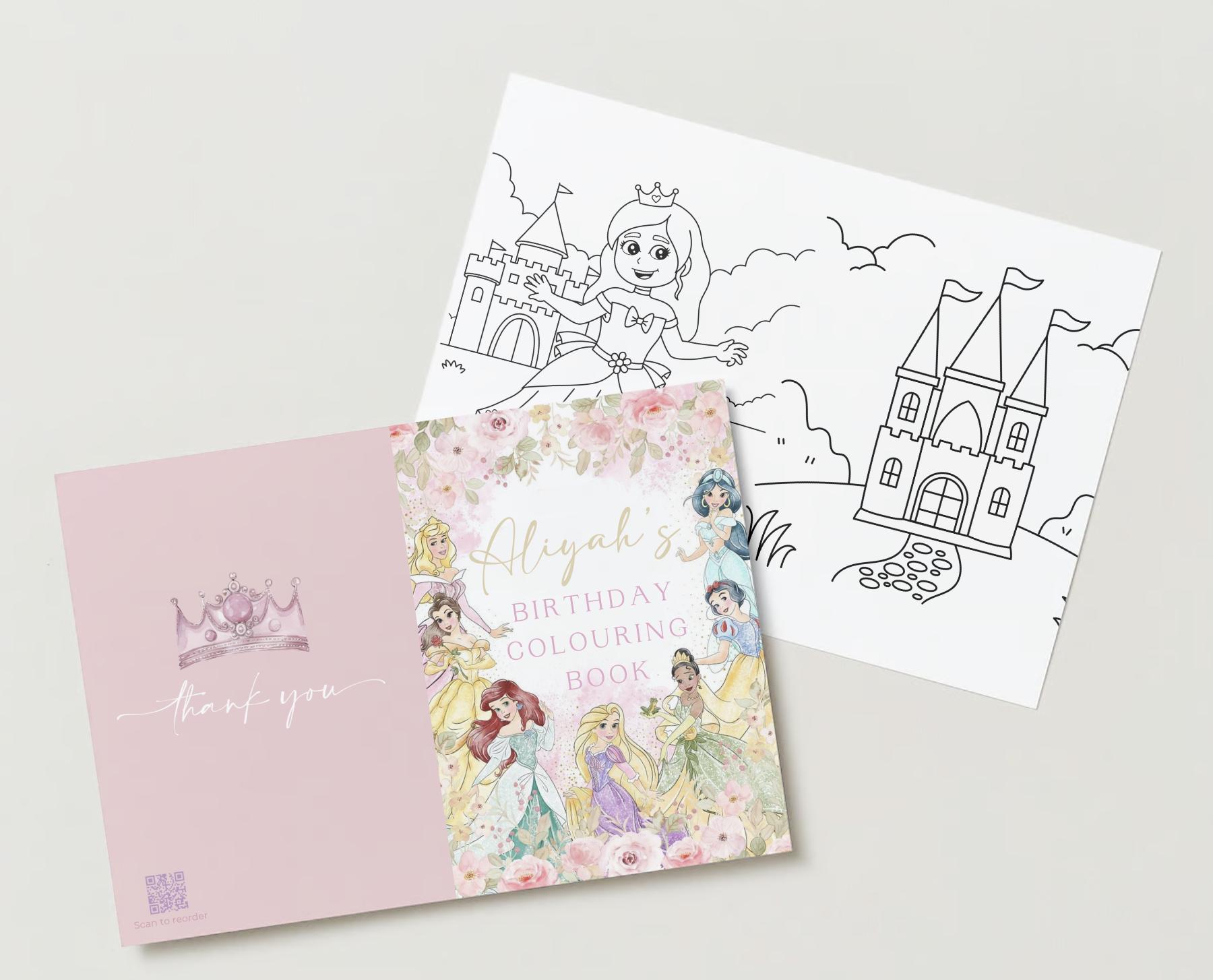 Personalised Princess Colouring Book Printable | Editable Canva Design ...