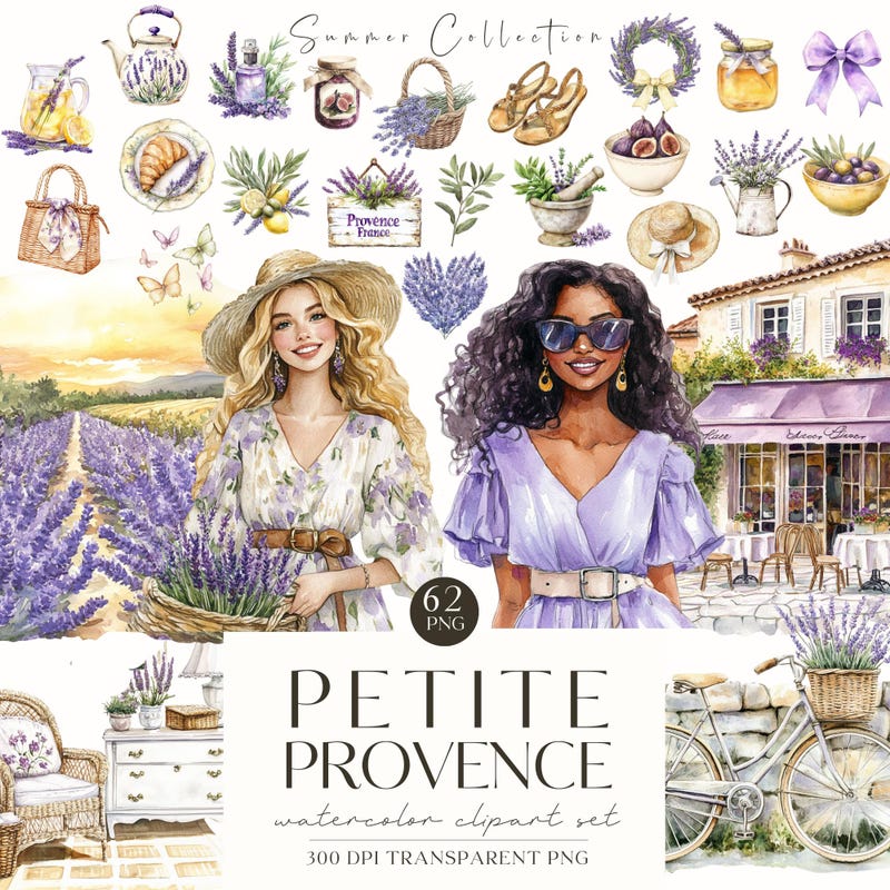 Lavender Girls Clipart - Etsy UK