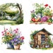 Summer Garden Clipart-watercolor Garden-summer-spring-seasonal Clipart ...