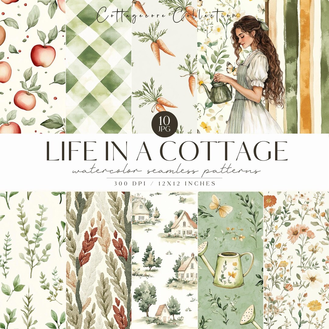 Cottagecore Seamless Pattern, Floral Pattern, Cozy Summertime ...