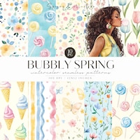 Spring Rain Digital Scrapbook Papers & Backgrounds With Rain Boots ...