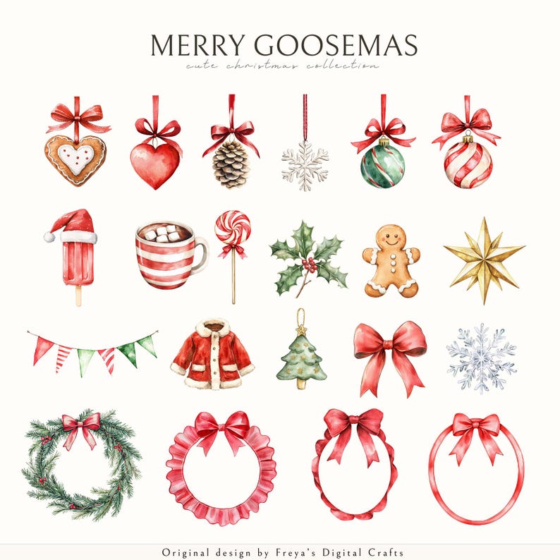 Watercolor Christmas Goose Clipart, Silly Goose Christmas PNG, Cute ...