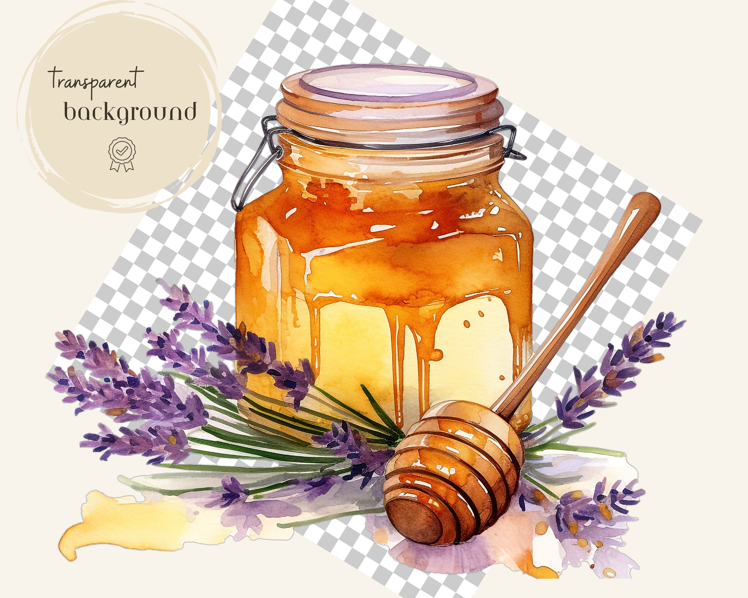 Honey Bee Watercolor Clipart, Bee and Honey Drips Spring Garden Clipart ...
