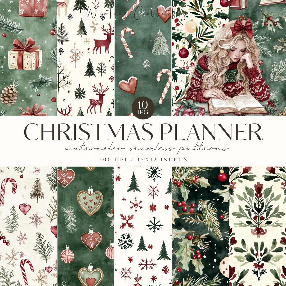 Classic Christmas Pattern, Seamless Patterns, Cozy Christmas Pattern ...