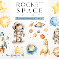 Space Dinosaur Clipart, Watercolor, Kawaii, Cute Space, Galaxy Clipart ...