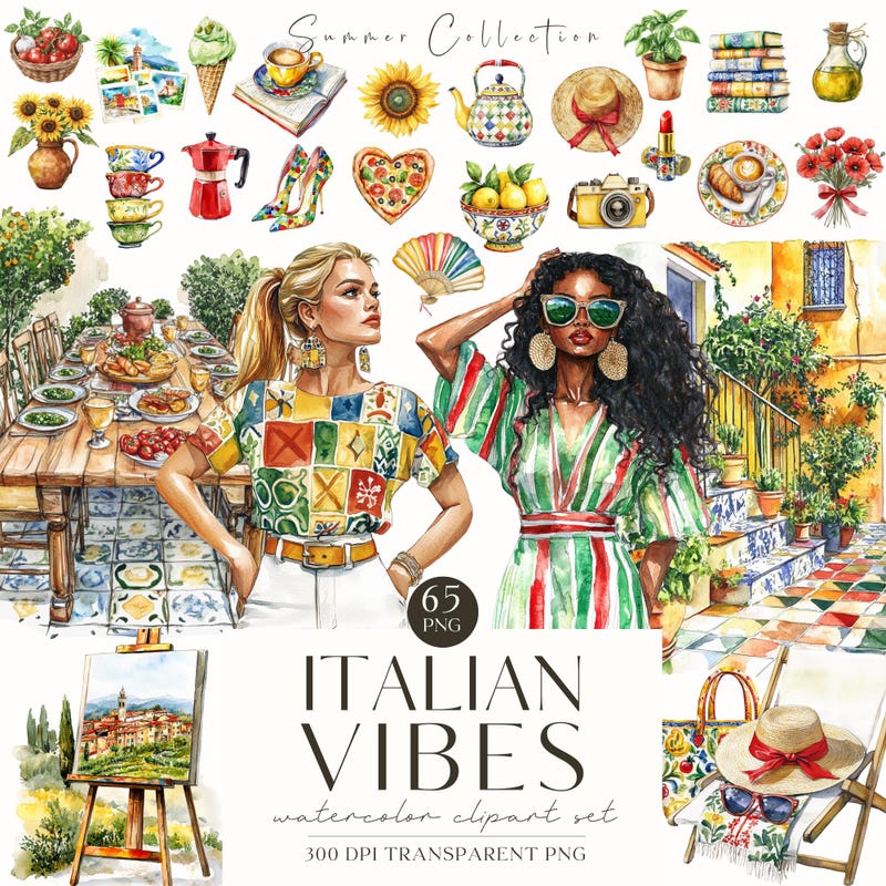 Clipart Watercolor Italy - Etsy
