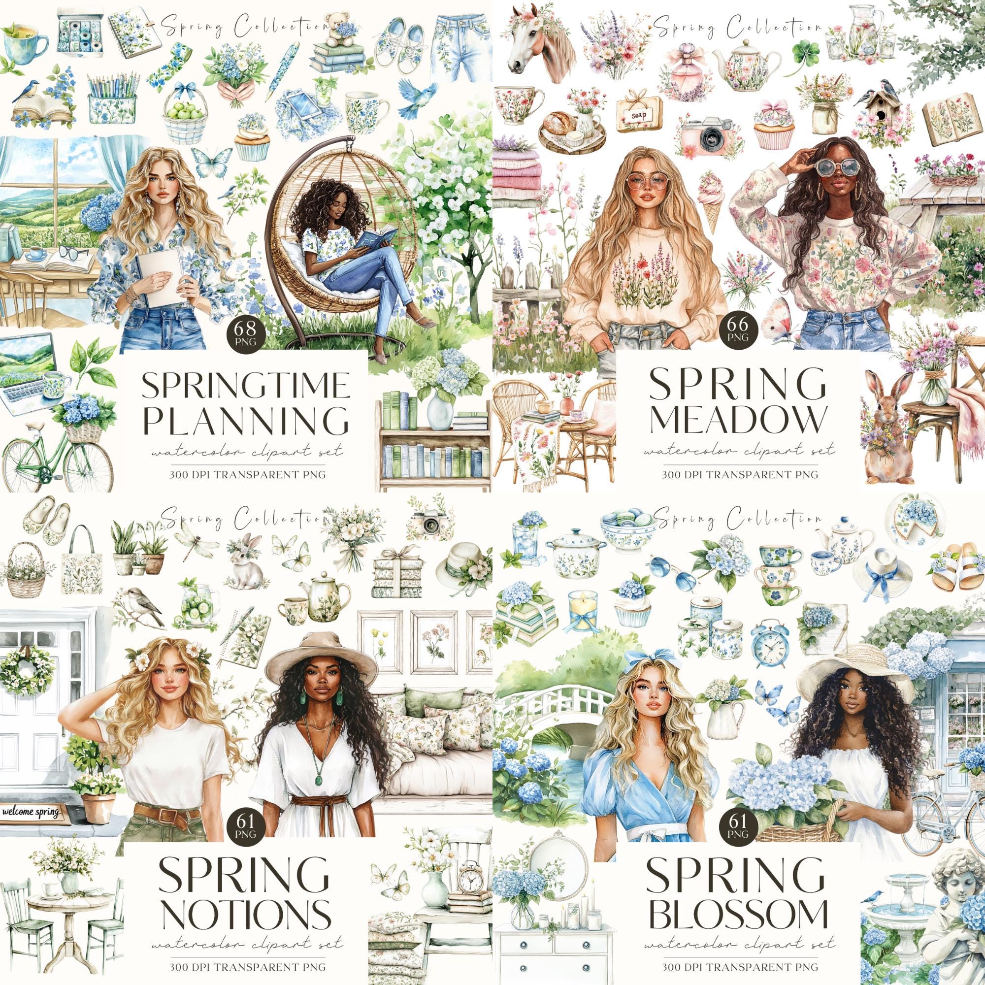 Spring and Easter Clipart, Large Spring Clipart Bundle, XX Bundle ...