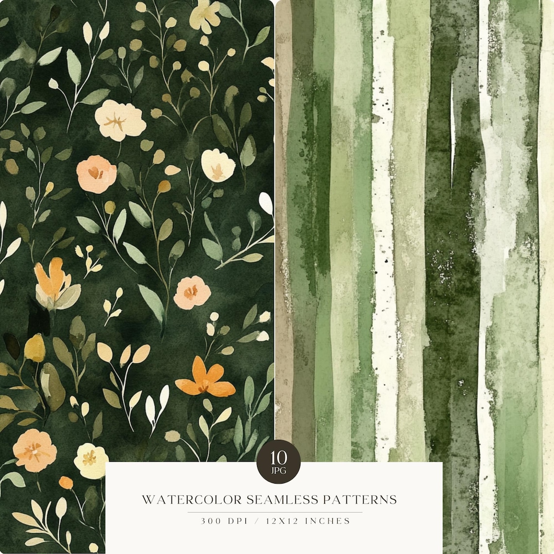 Forest Pattern, Evergreen Seamless Pattern, Botanical Pattern, Woodland ...