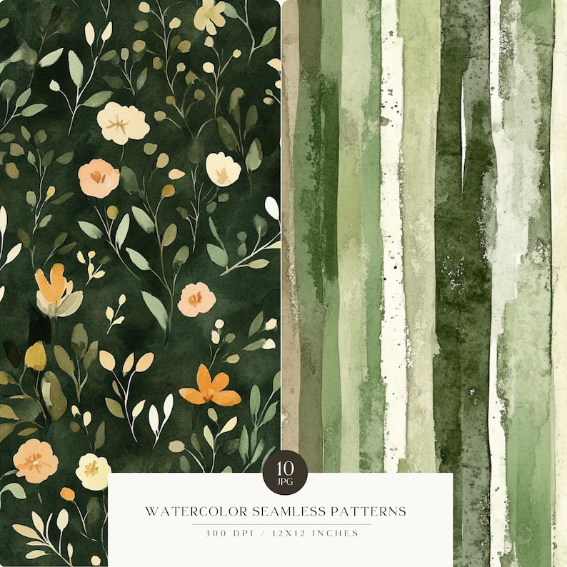 Forest Pattern, Evergreen Seamless Pattern, Botanical Pattern, Woodland ...