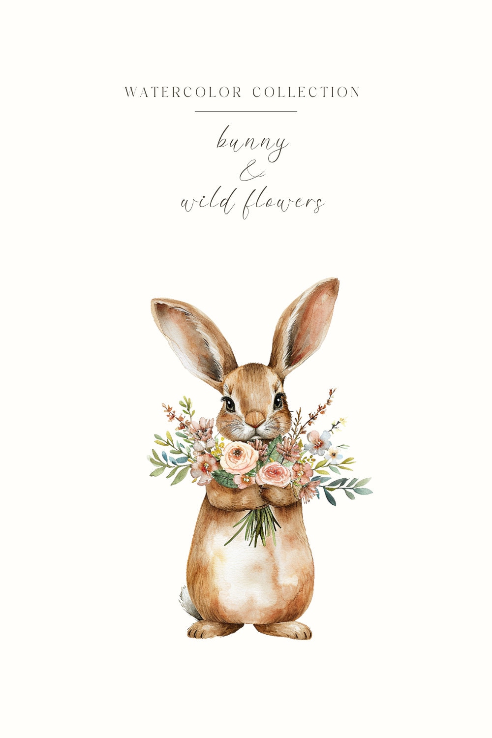 Floral Bunnies Clipart-easter Graphics-easter Bunny-spring Nursery ...