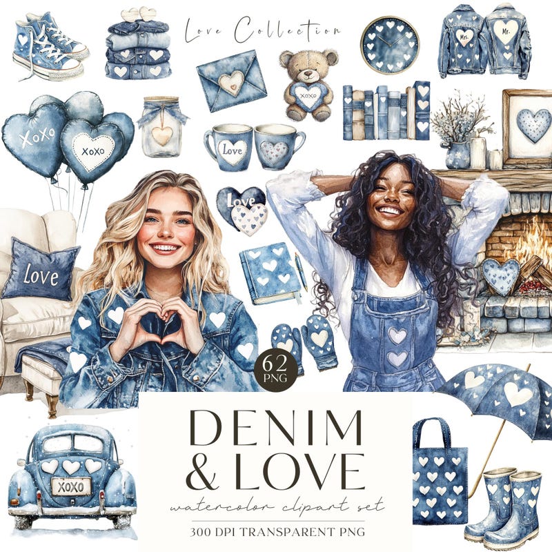 Valentine Rustic Clipart - Etsy