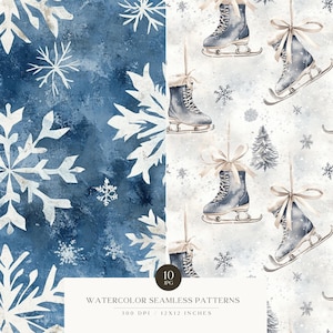 Cozy Snowflake Winter Seamless Patterns, Snowflake Christmas JPG ...