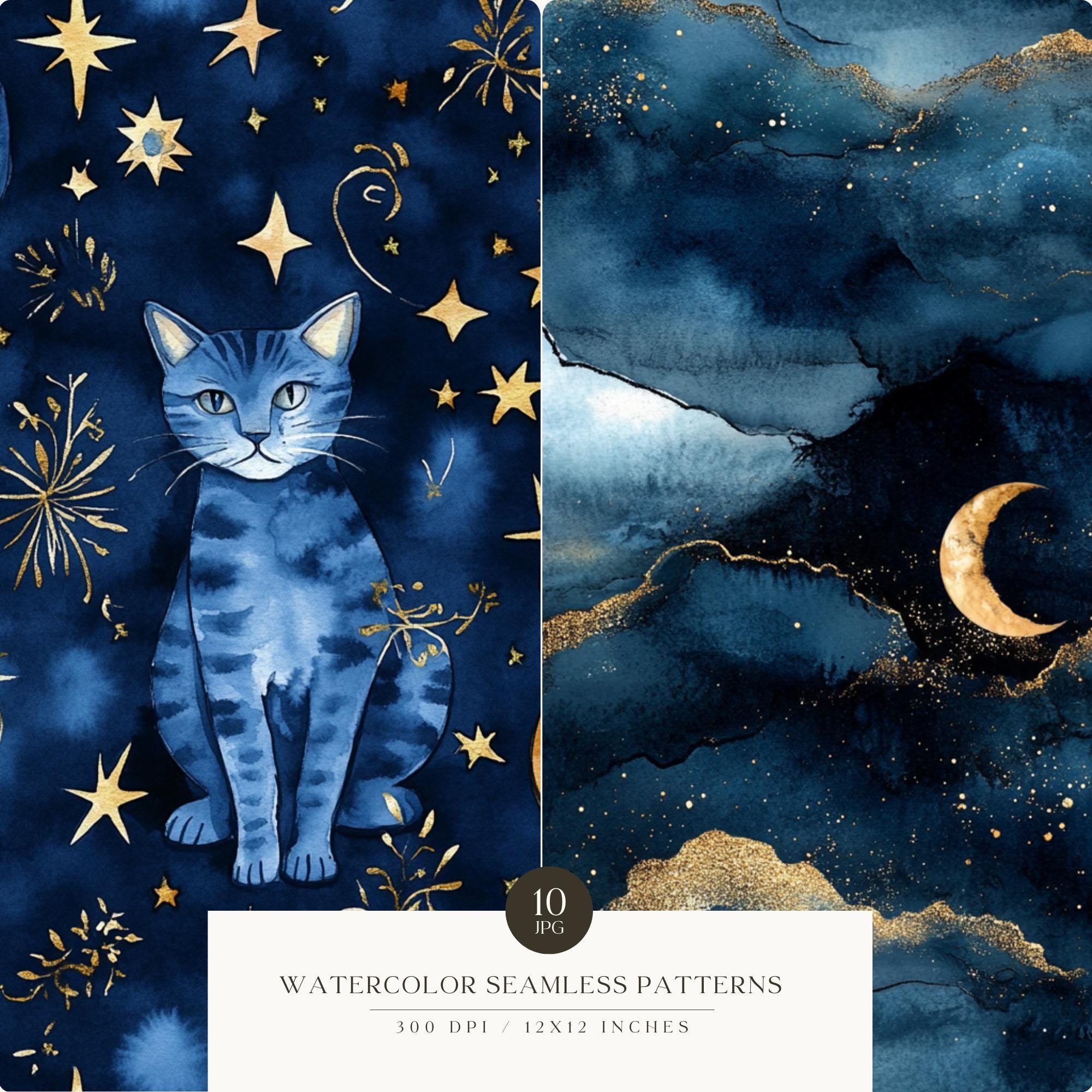 Celestial Pattern, Sun Pattern, Moon, Stars, Magic, Mystical, Seamless ...