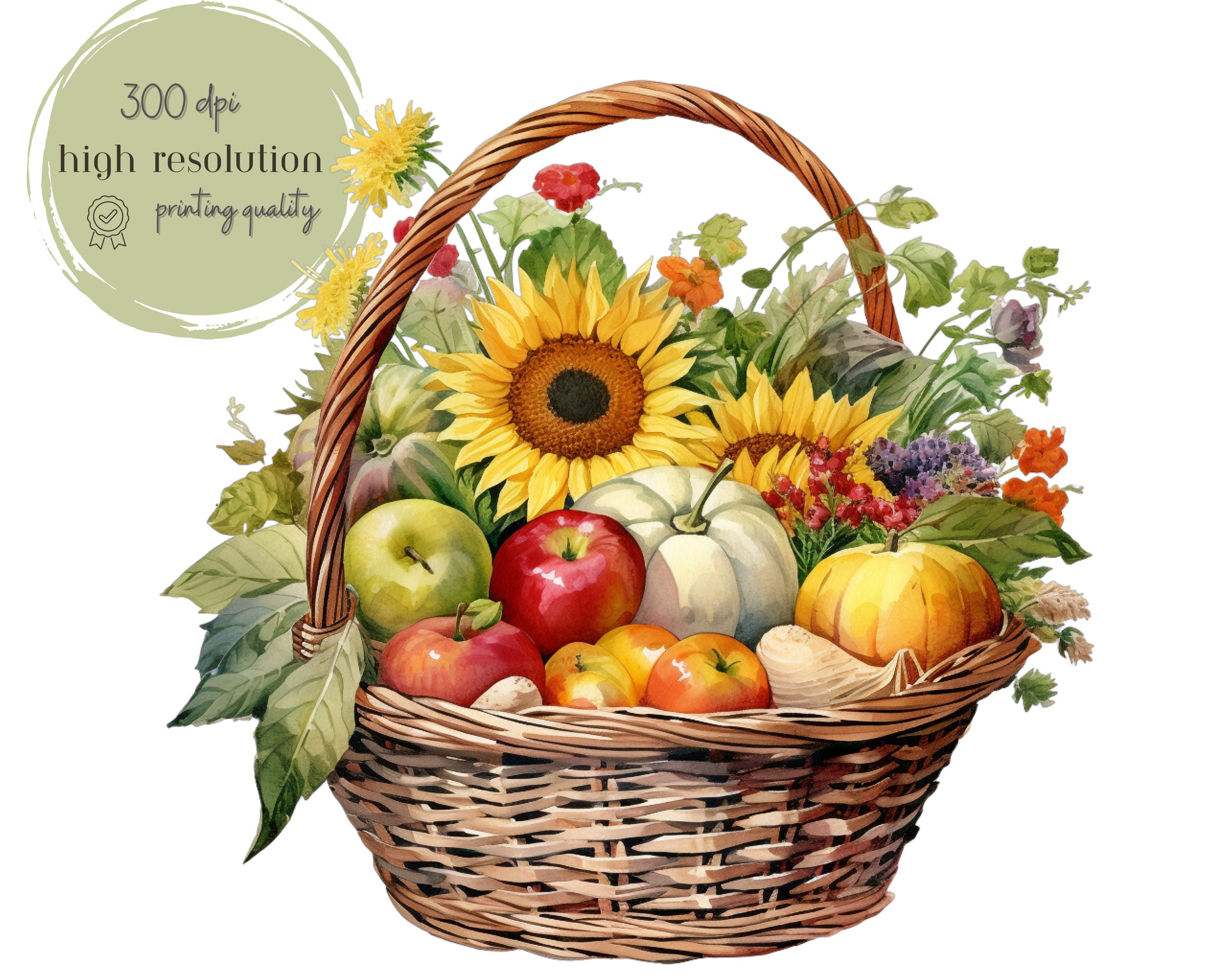 Autumn Garden PNG Clipart-watercolor Autumn Garden-card - Etsy