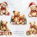 Christmas Teddy Bear, Watercolor Christmas Bear, Winter Clipart, Cute ...