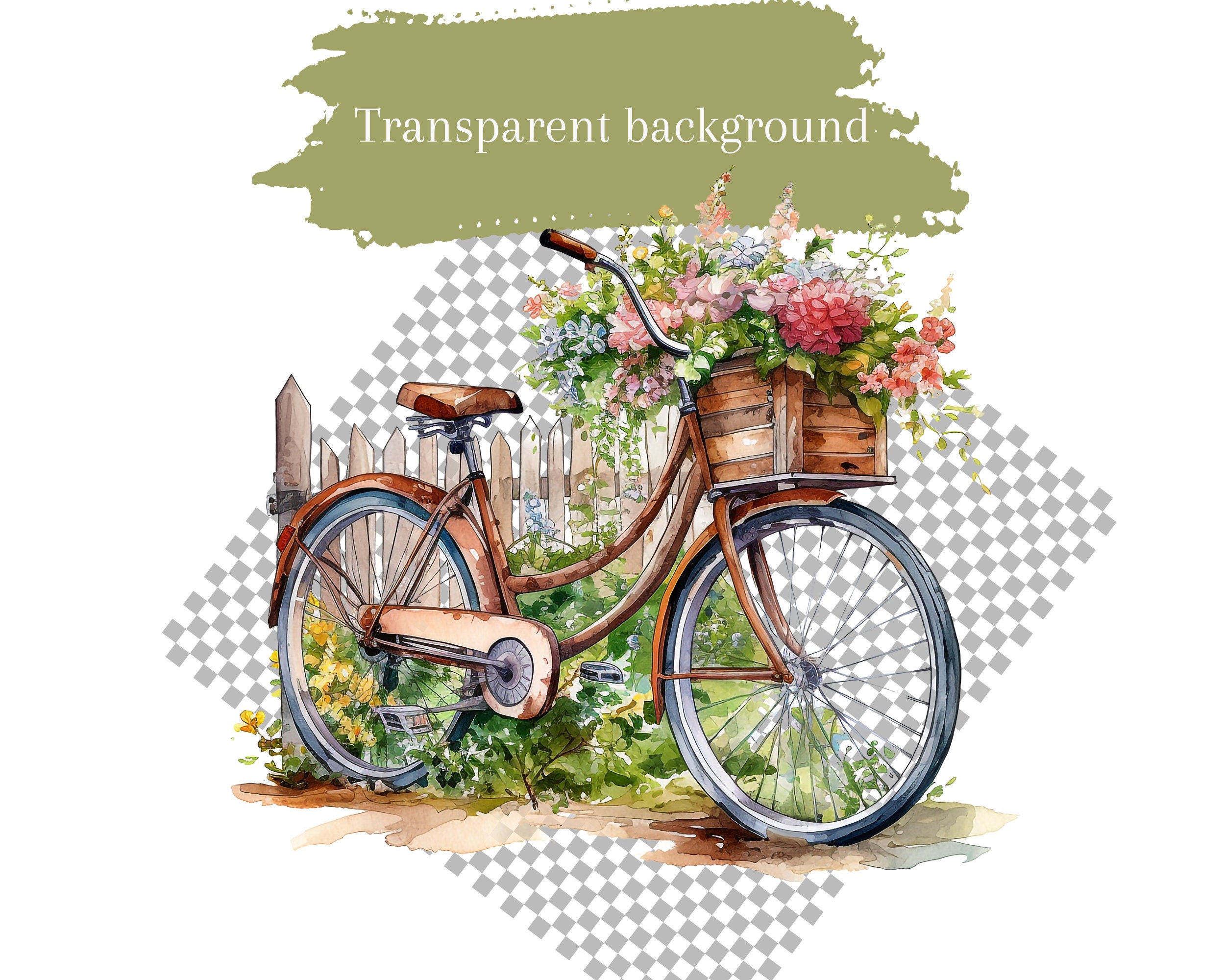 Summer Garden Clipart-watercolor Garden-summer-spring-seasonal Clipart ...