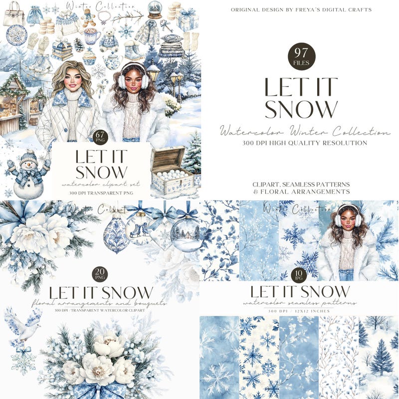 Winter Girls Clipart Kids - Etsy