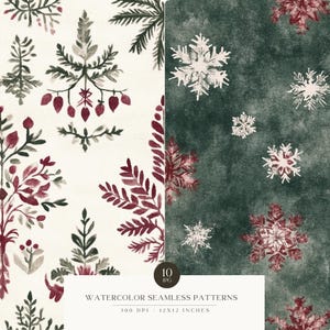 Classic Christmas Seamless Patterns, Cozy Christmas Pattern, Pine ...