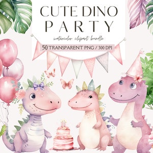 Watercolor Cute Dino Clipart Bundle, Cute Dinosaur Nursery, Cute Kids ...