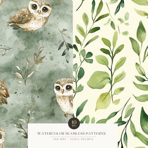 Forest Pattern, Evergreen Seamless Pattern, Botanical Pattern, Woodland ...