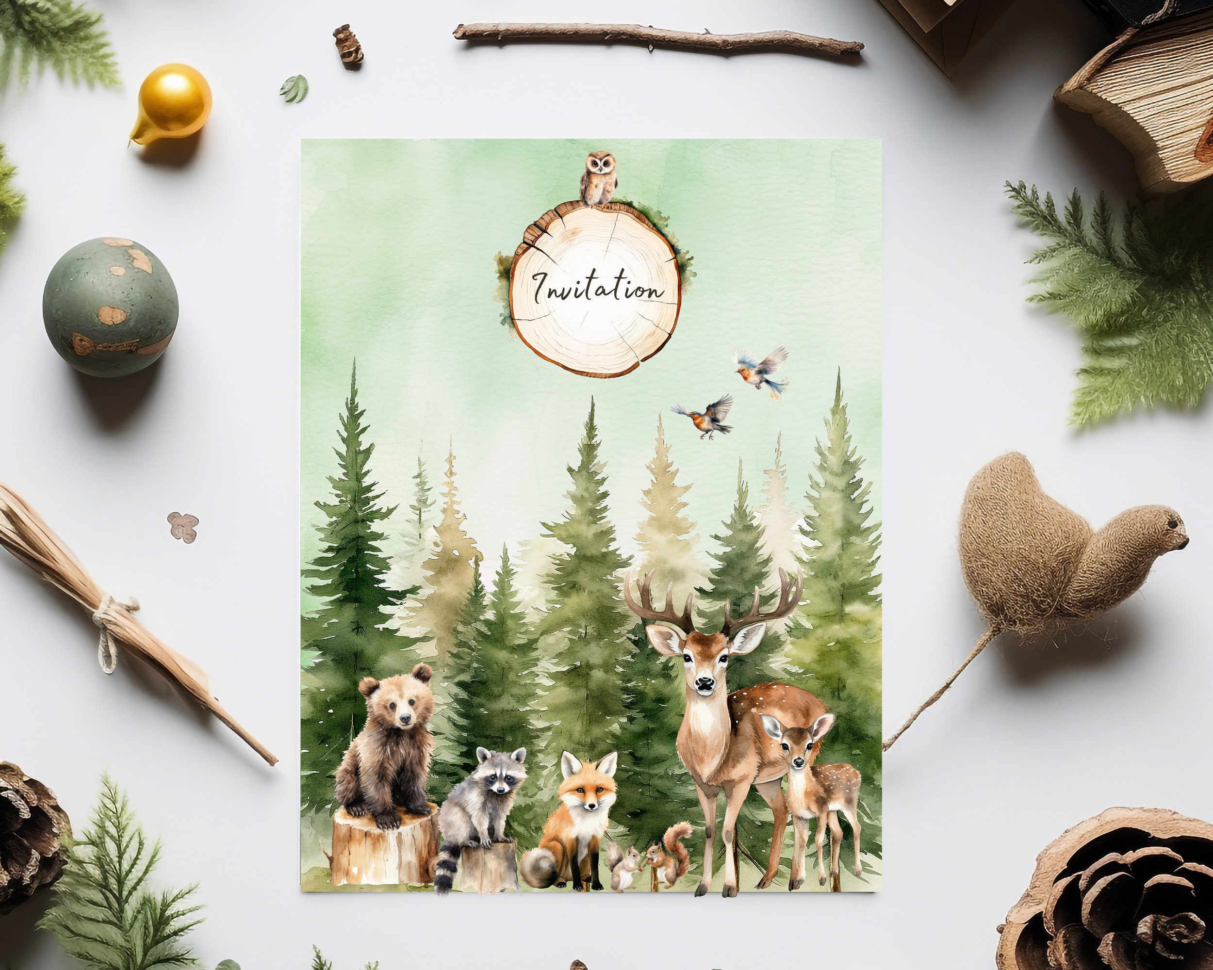Woodland Animals, Watercolor Forest Animals PNG, Forest Baby Animals ...