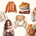 Autumn Sweaters-watercolor Cozy Autumn Clipart-sweater Clipart-books ...