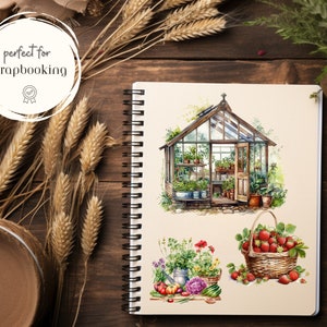 Summer Garden Clipart-watercolor Garden-summer-spring-seasonal Clipart ...