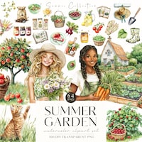 Hand Drawn Gardening Clip Art: Spring SVG, PNG, JPG (digital Download ...