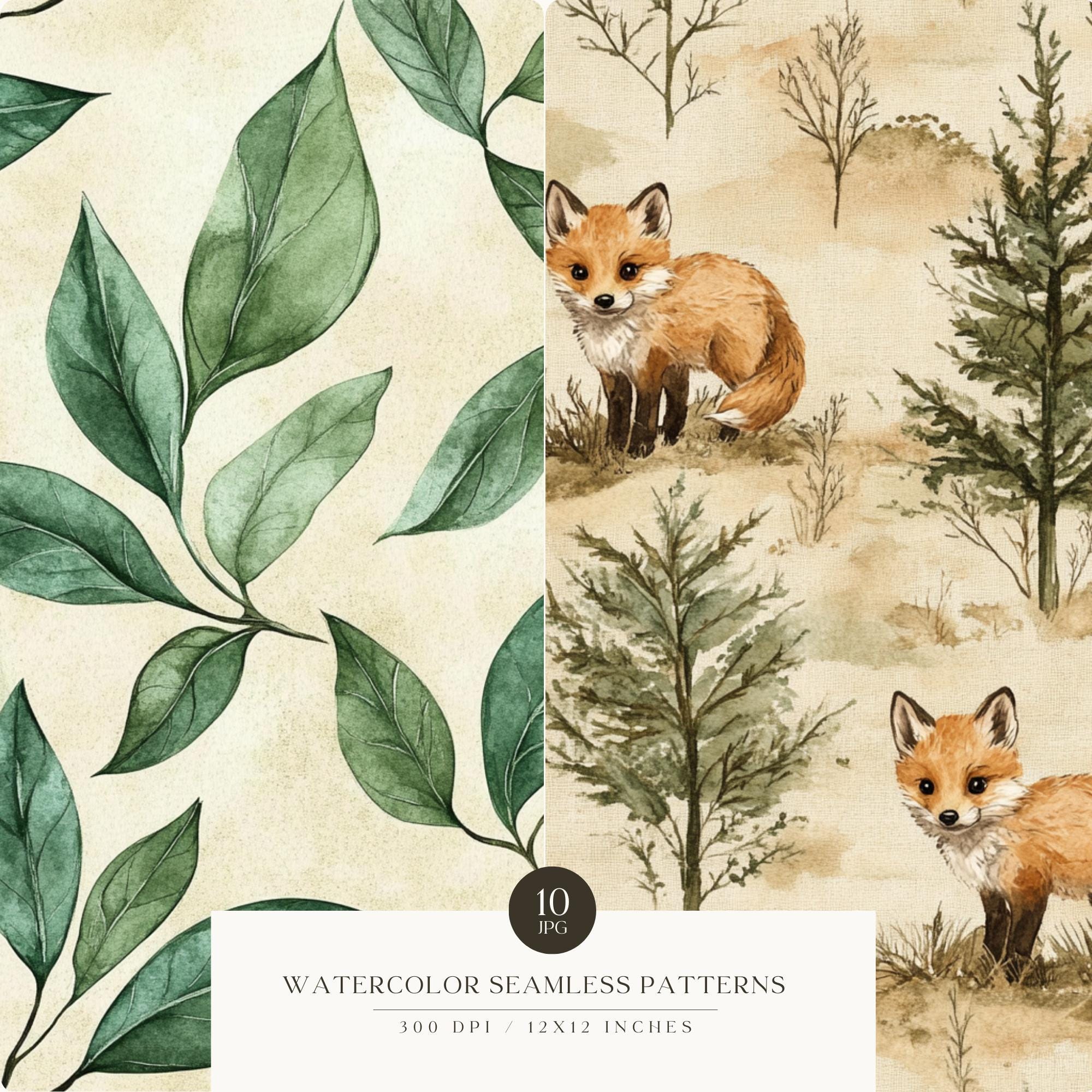 Forest Pattern, Evergreen Seamless Pattern, Botanical Pattern, Woodland ...