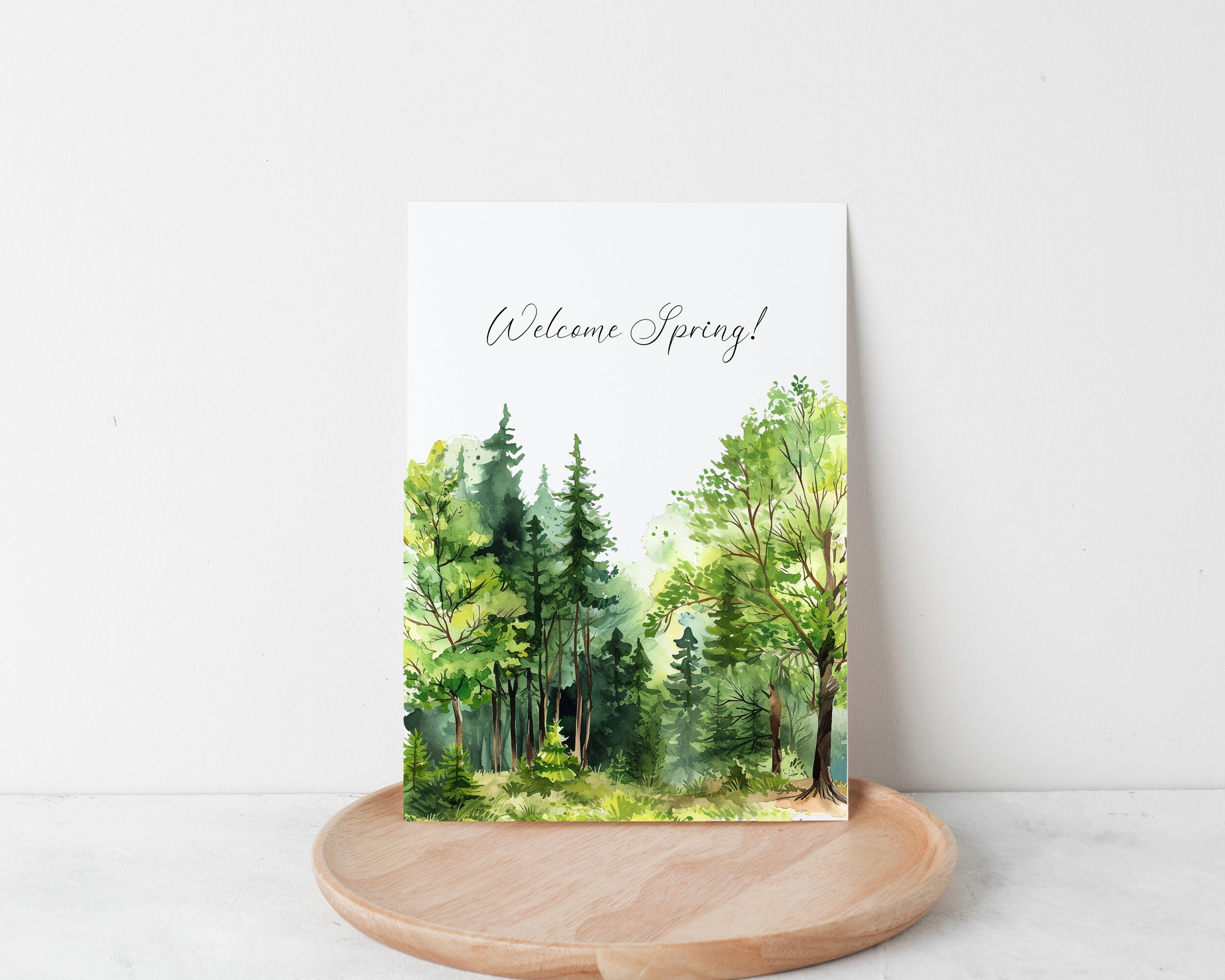 Watercolor Spring Forest Clipart-spring Woodland Clipart-forest ...