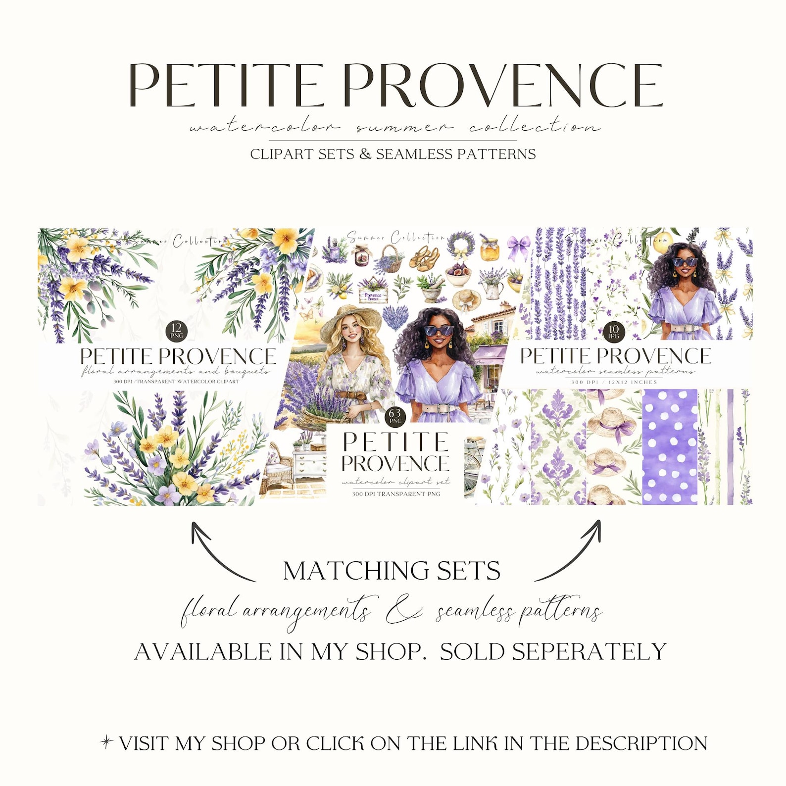 Watercolor Provence Lavender Clipart, Summer, French Lover, Travel PNG ...