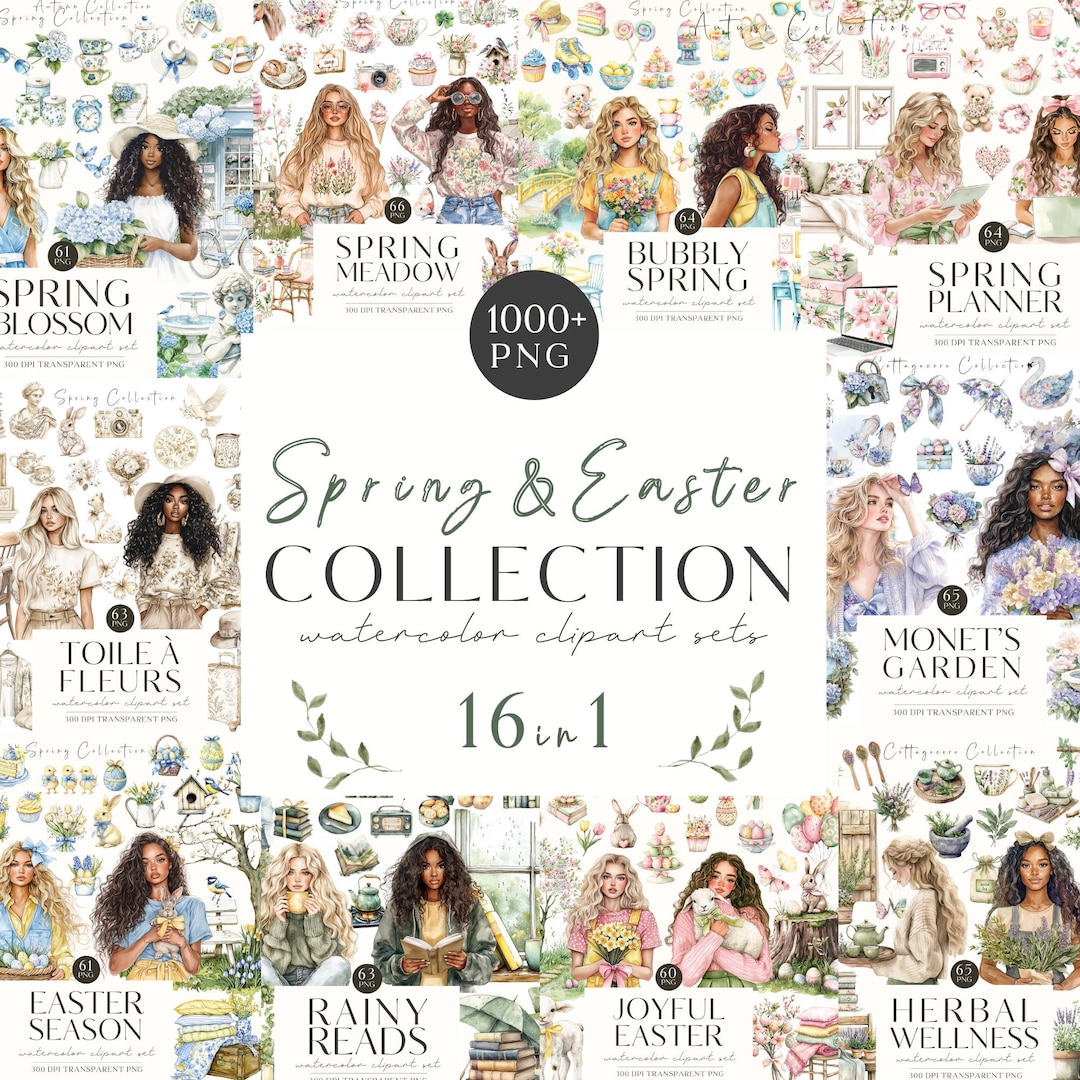 Spring and Easter Clipart, Large Spring Clipart Bundle, XX Bundle ...