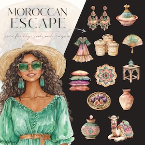 Watercolor Moroccan Clipart, Middle East Clip Art, Summer Clipart ...