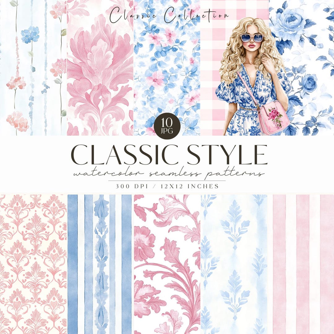 Grandmillennial Seamless Patterns, Floral Background, Pastel Pattern ...