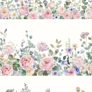 Floral Borders Clipart Set-watercolor Spring Floral Clipart-premade ...
