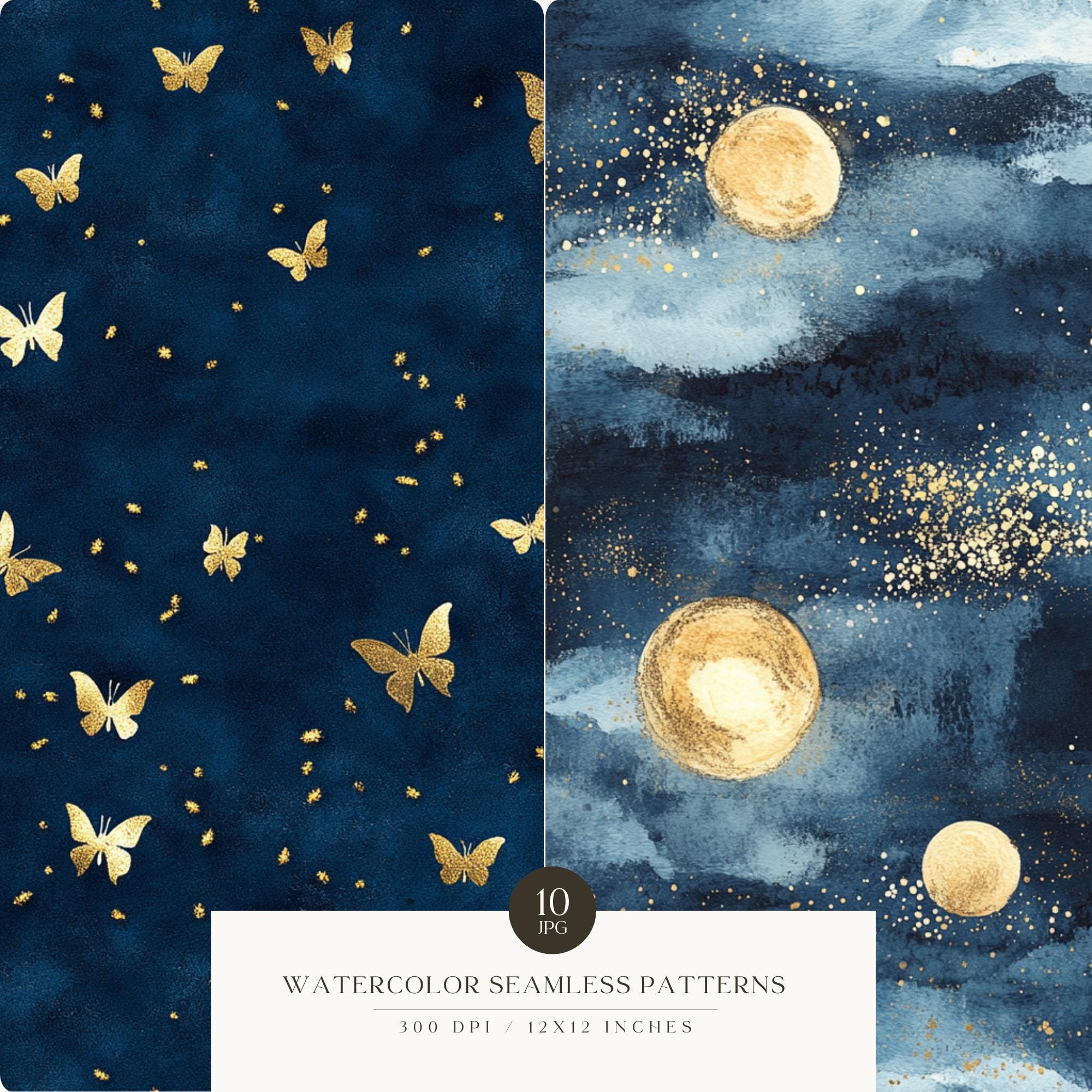 Celestial Pattern, Sun Pattern, Moon, Stars, Magic, Mystical, Seamless ...