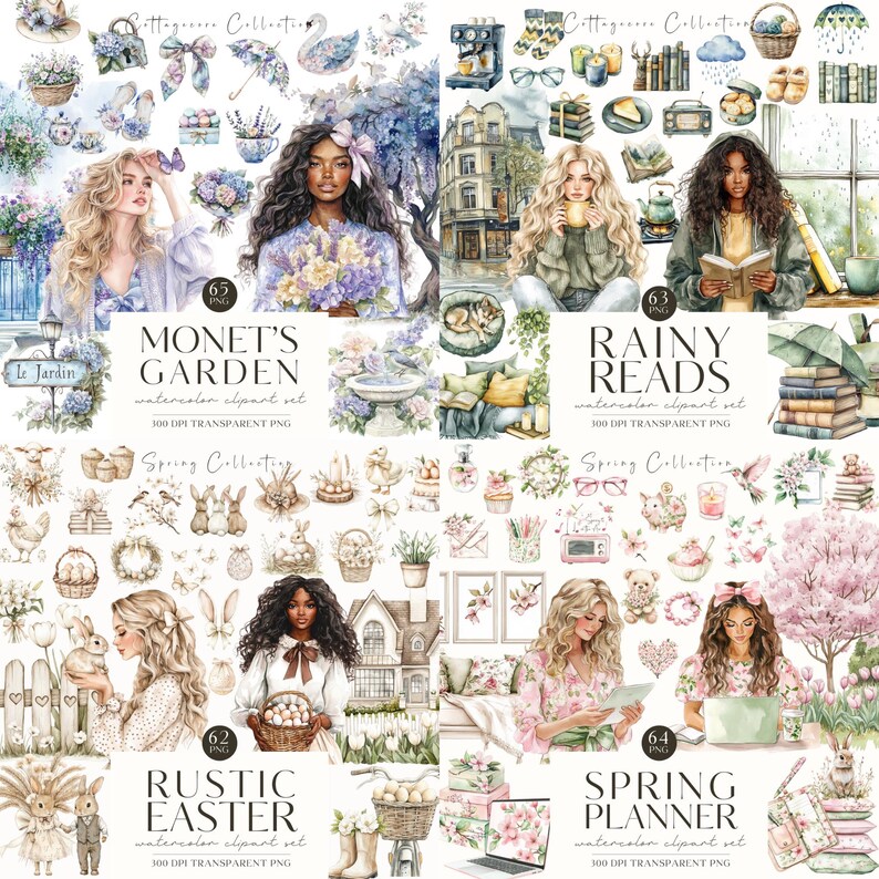 Spring and Easter Clipart, Large Spring Clipart Bundle, XX Bundle ...