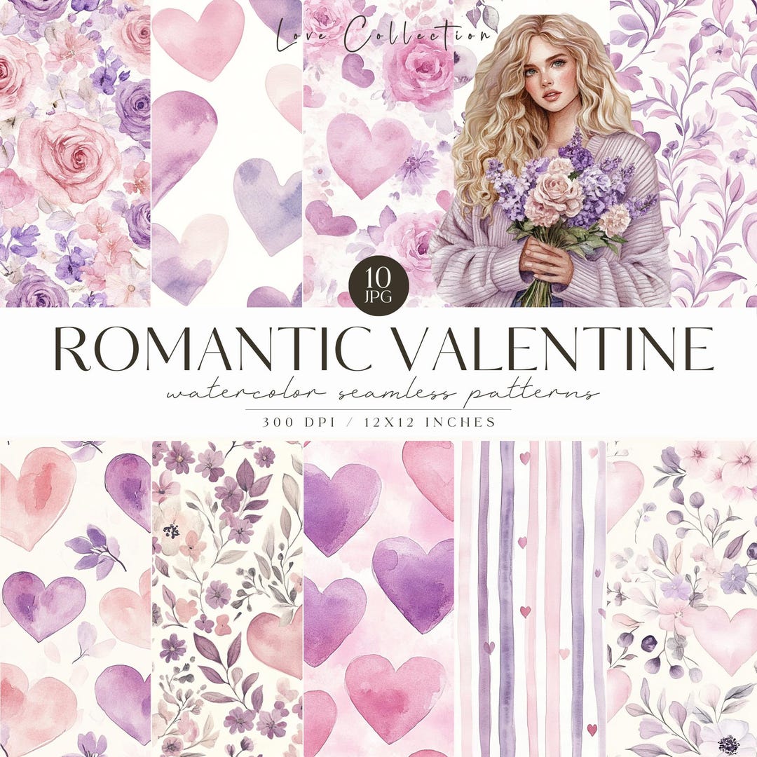 Valentines Day Seamless Pattern, Floral Patterns, Love Pattern, Rose ...